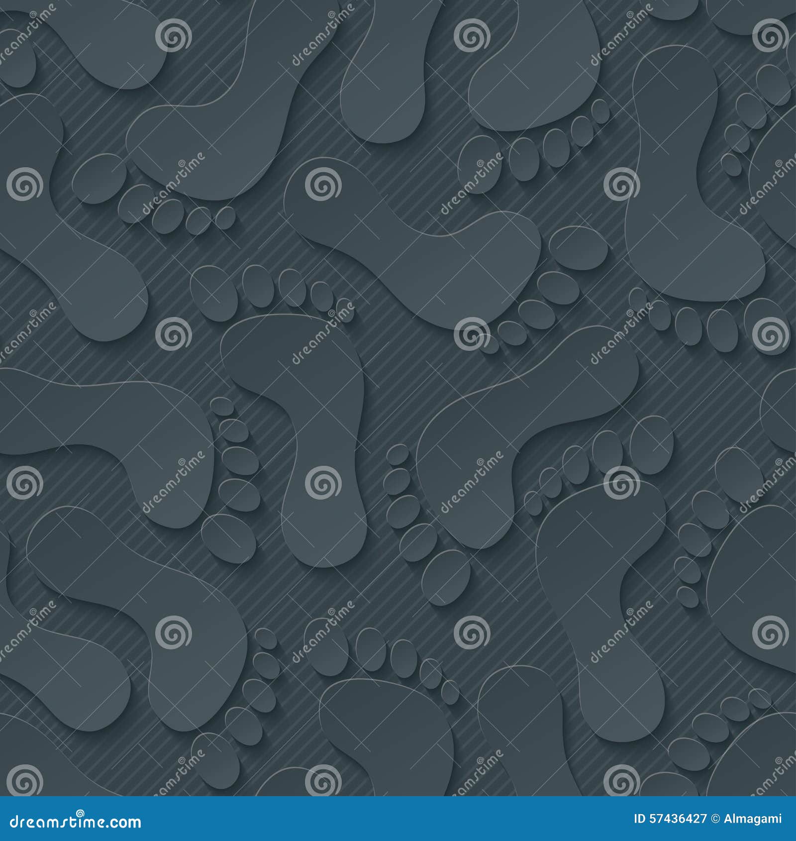 Footprints 3d Seamless Wallpaper. Stock Vector - Illustration of ...