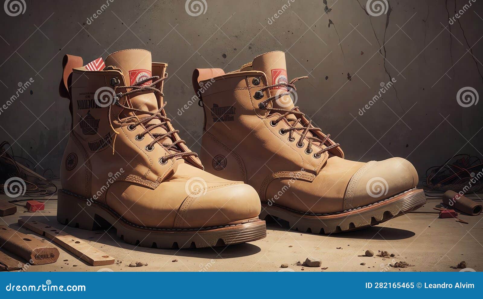Footprints of Dedication Work Boots on Labor Day.AI Generated Stock ...