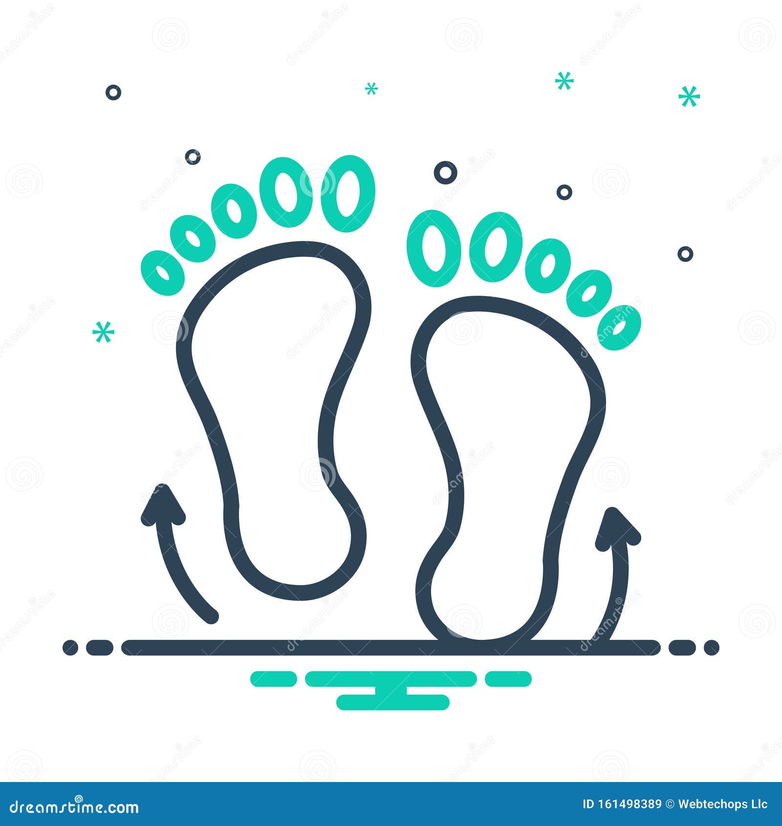 Mix Icon for Footprints Direction Sketch, Footprint and Direction Stock ...