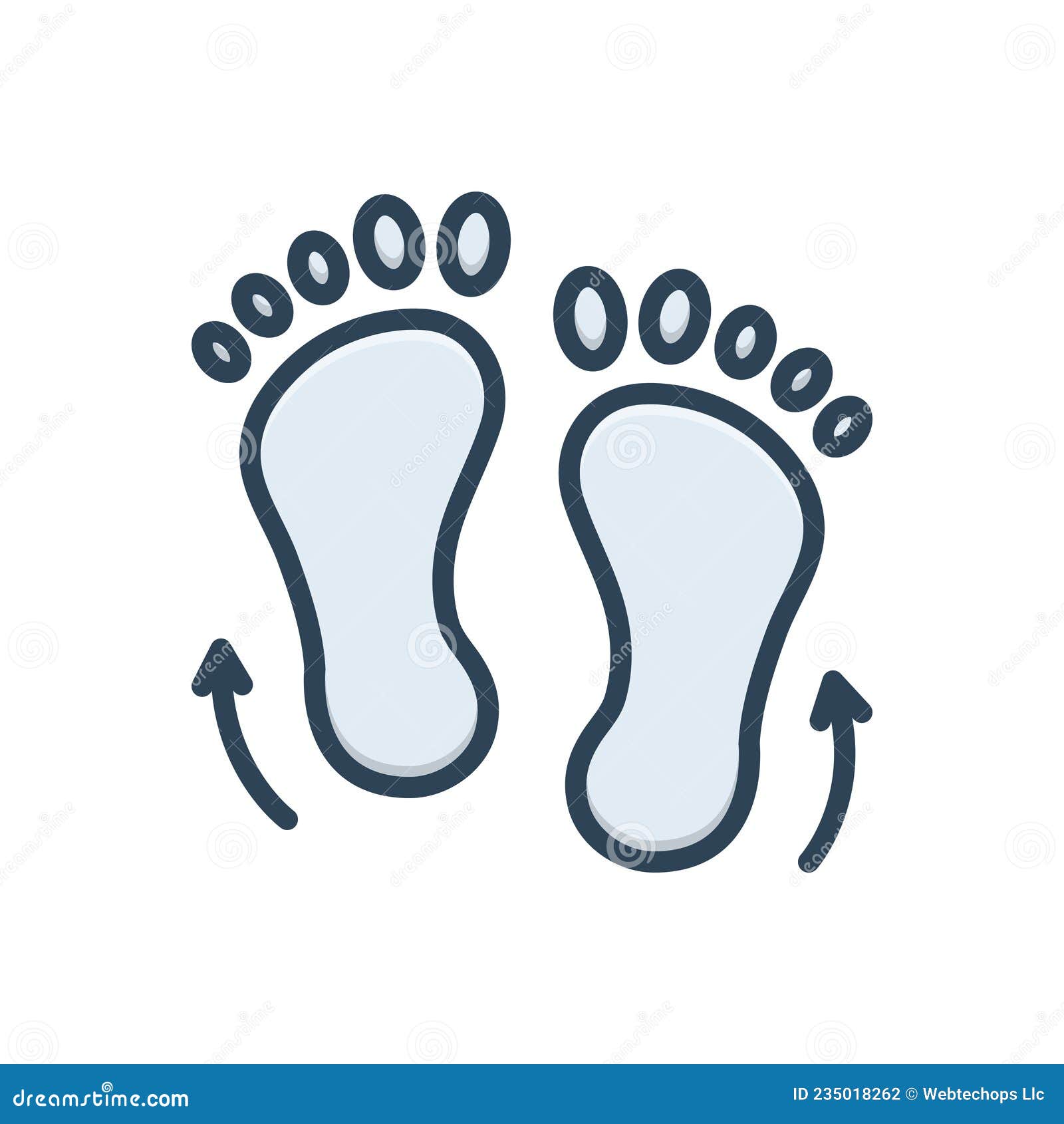 Color Illustration Icon for Footprints Direction Sketch, Gradient and ...