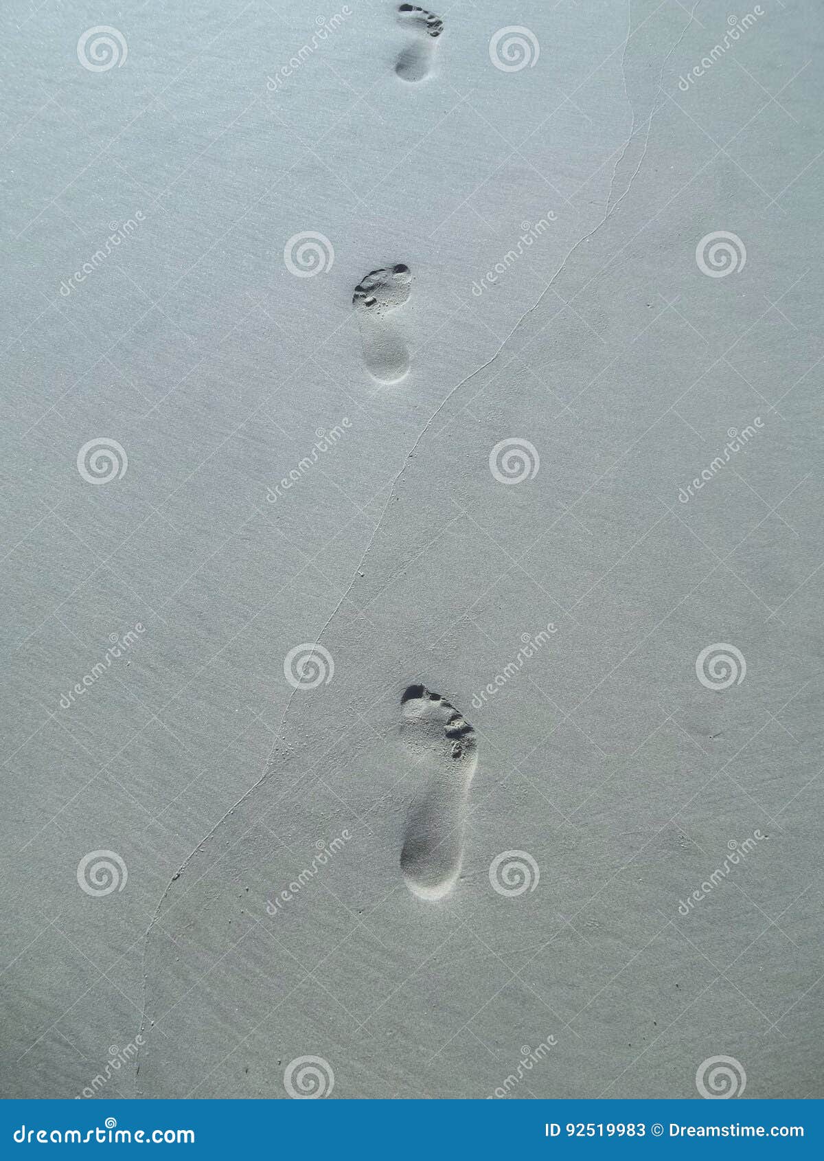 Footprints on an Empty Beach Stock Image - Image of destiny, beach ...