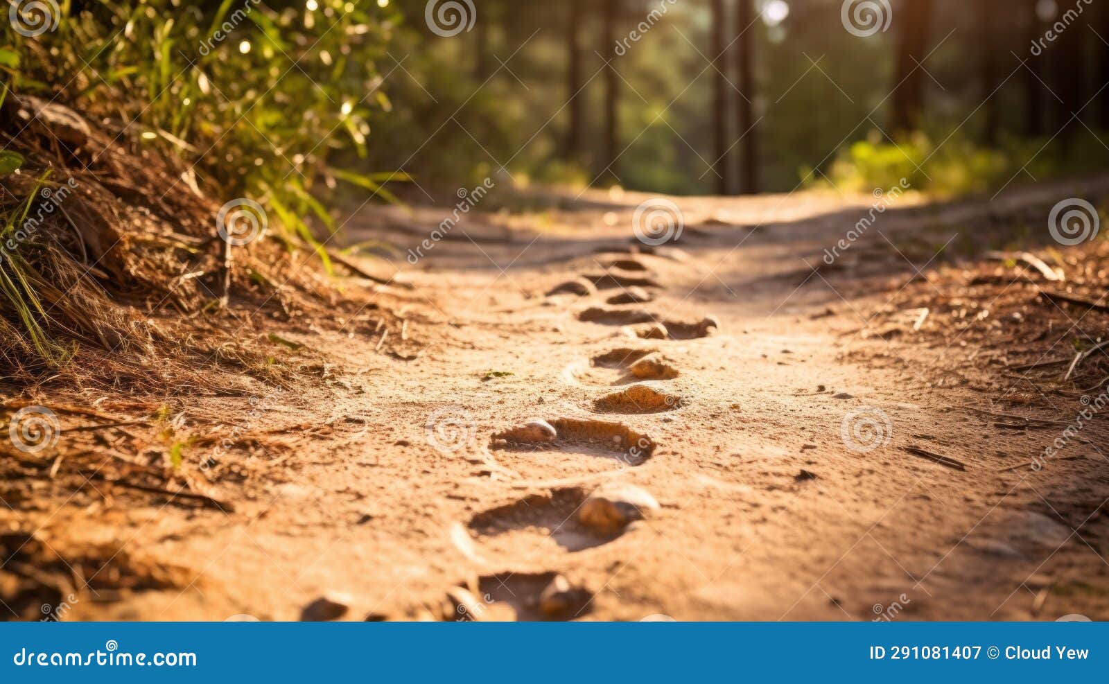 Footprints on Goal-achieving Path Stock Illustration - Illustration of ...