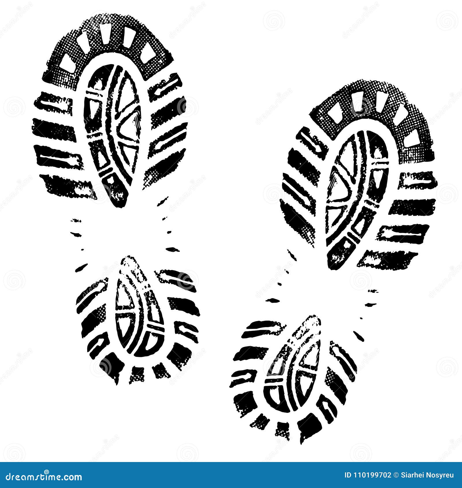 Footprints Human Shoes Silhouette, Boot Protector Imprint. Stock Vector ...