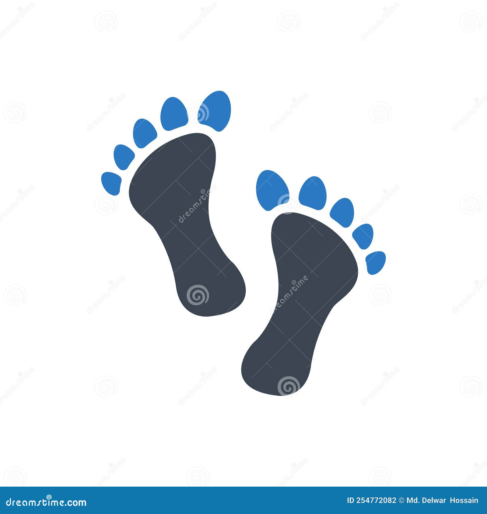 Footprints icon stock vector. Illustration of flatfoot - 254772082