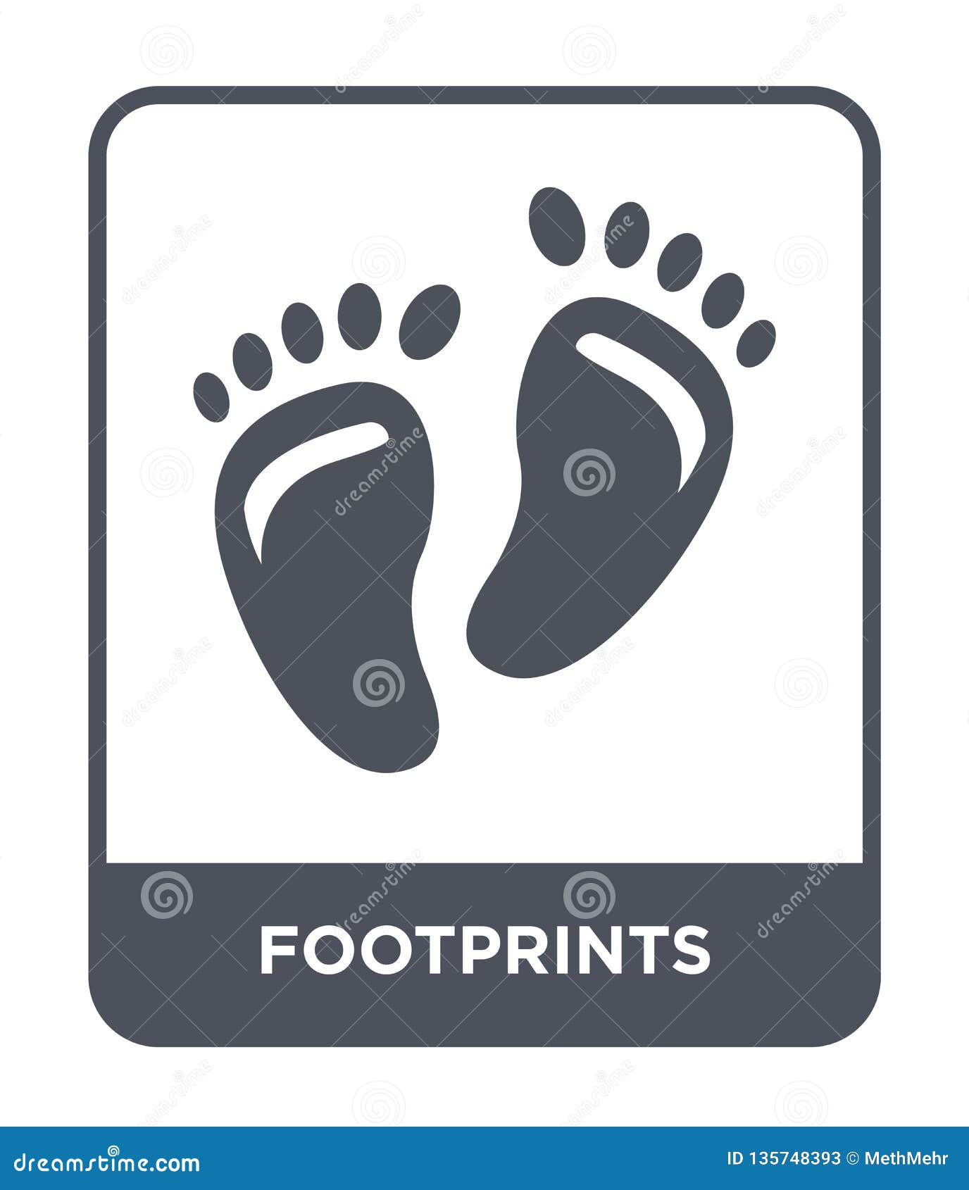 Footprints Icon in Trendy Design Style. Footprints Icon Isolated on ...