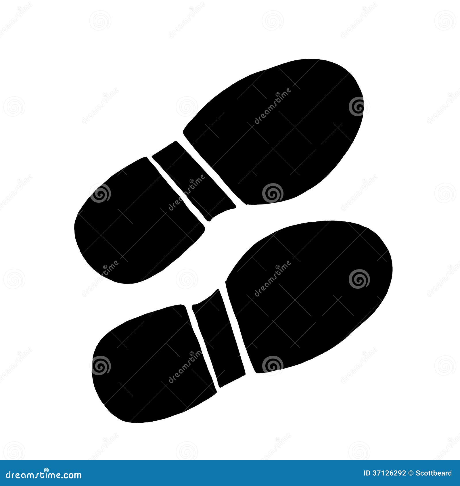 Footprints Illustration Isolated On White Royalty-Free Cartoon ...