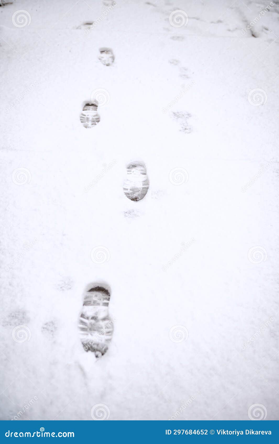 Footprints Left in the Snow, from a Past Person. Stock Photo - Image of ...