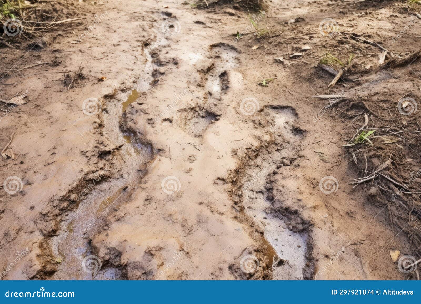 Footprints on the Muddy Trail Stock Photo - Image of wilderness, trail ...