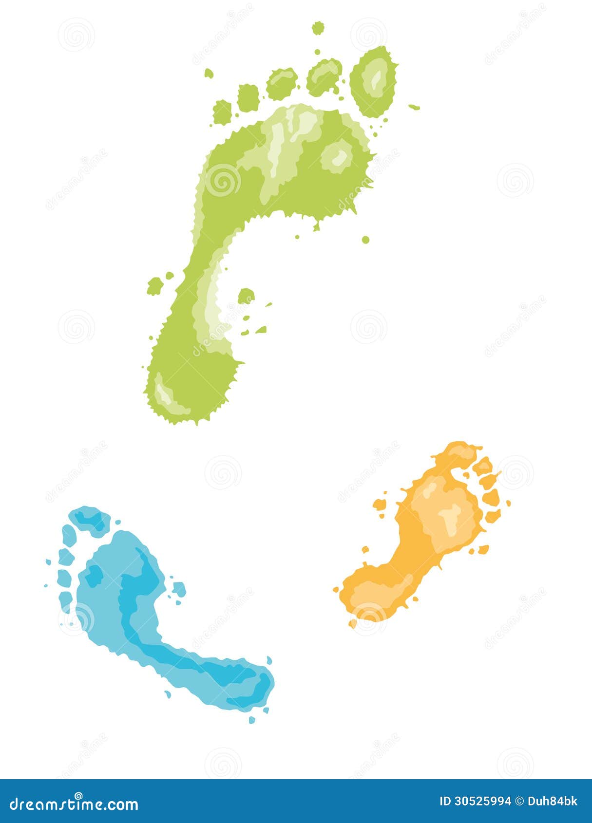 Footprints in paint stock illustration. Illustration of footprint ...