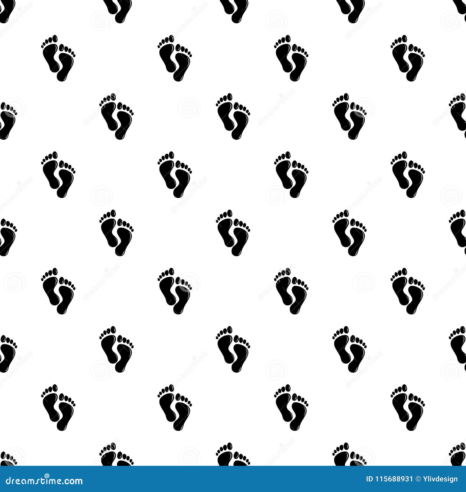 Footprints Pattern Vector Seamless Stock Vector - Illustration of ...
