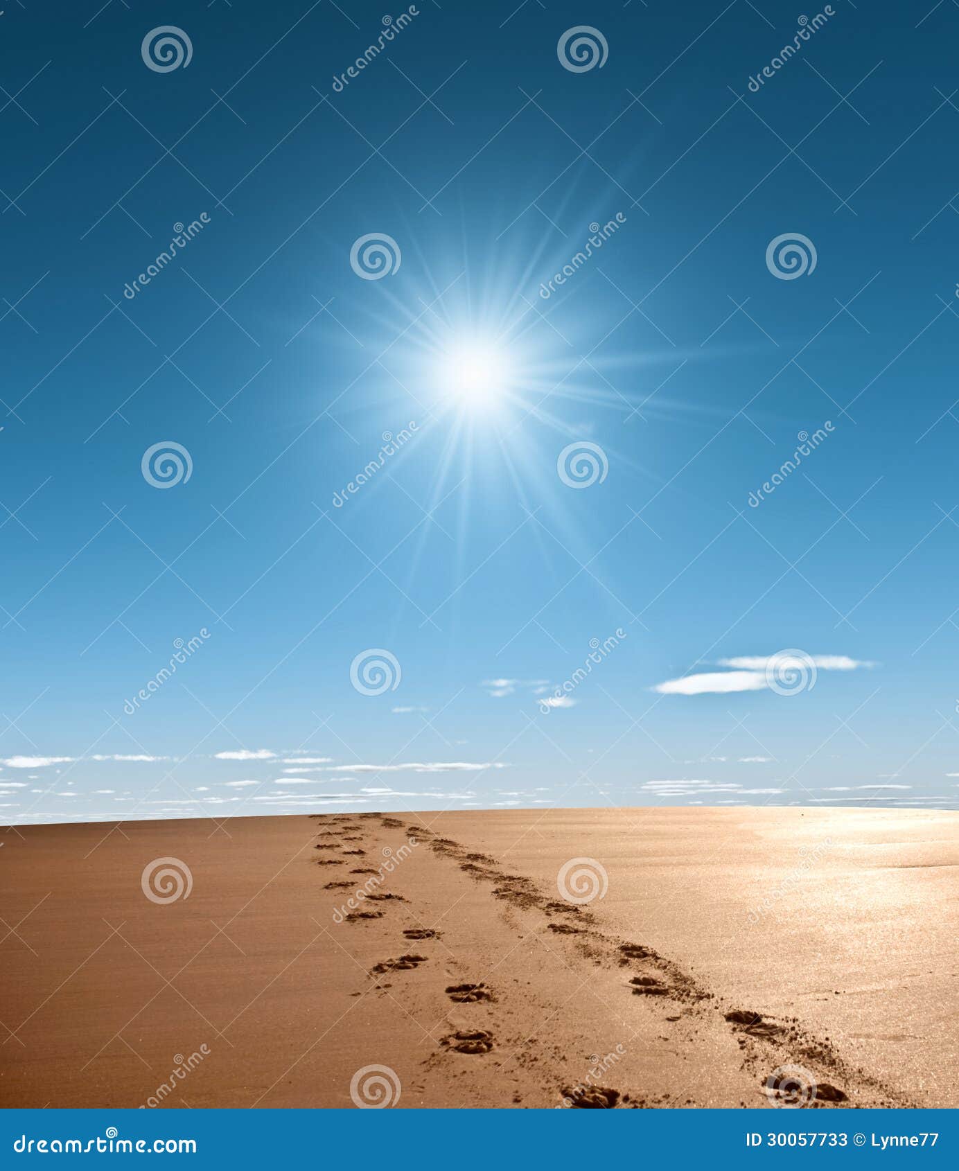 Sandy footprints stock image. Image of imprint, clouds - 30057733