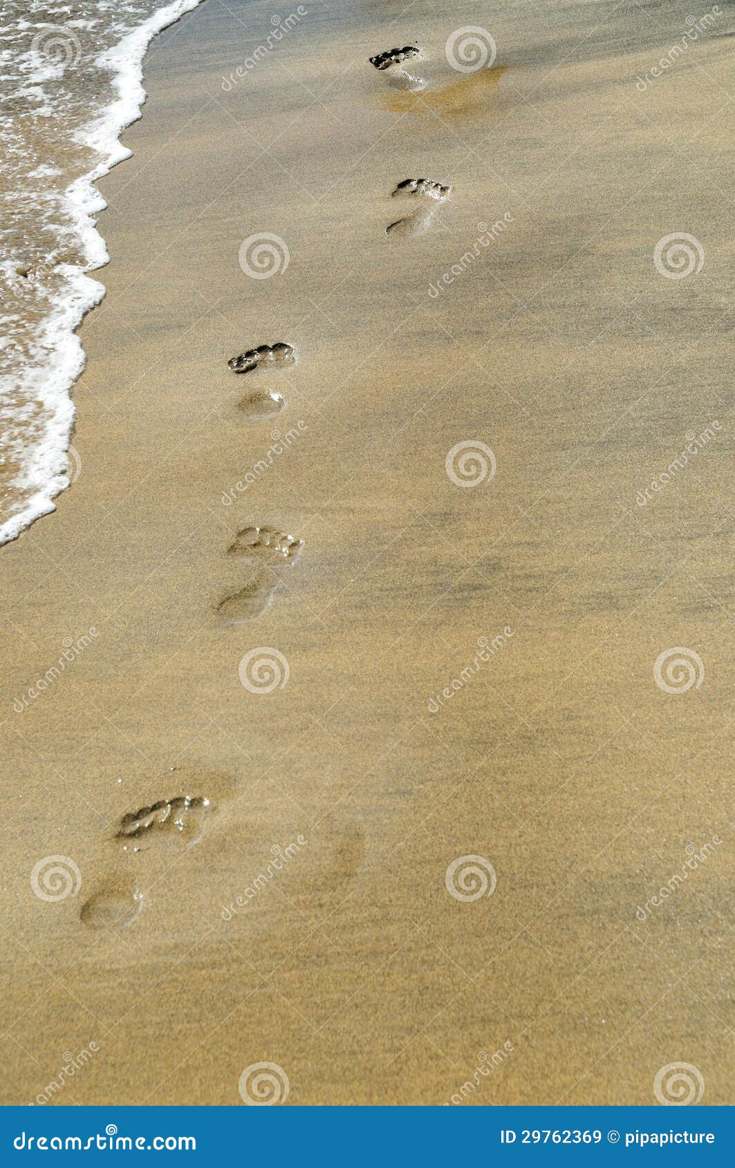 Footprints on the sea stock image. Image of freedom, symbolically ...