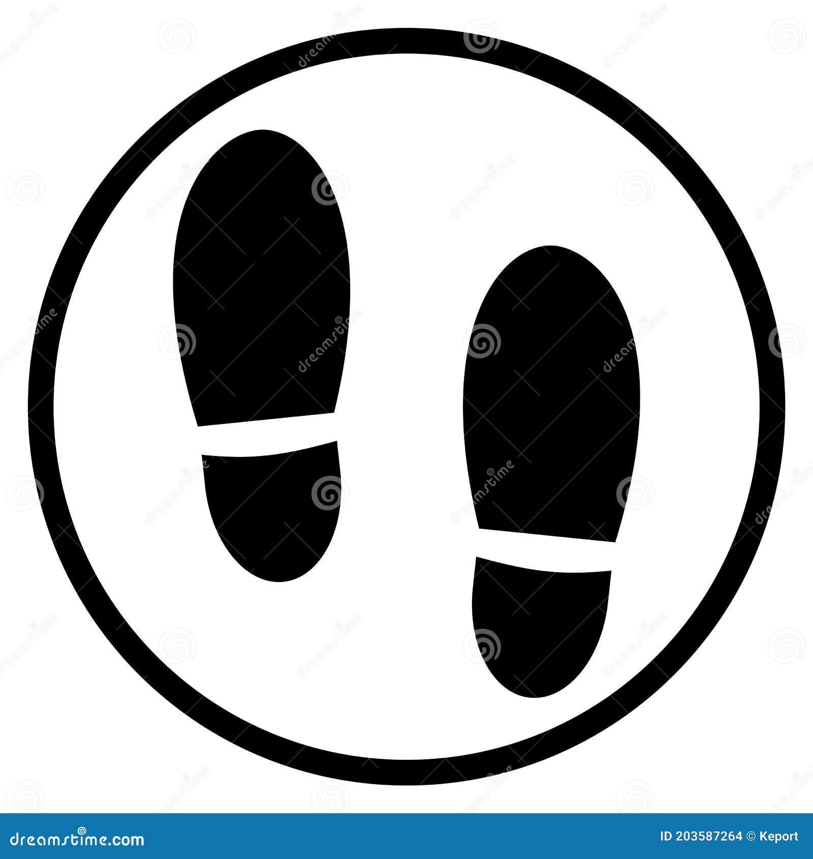 Footprints Showing Direction for Visitors - Black White Stock ...