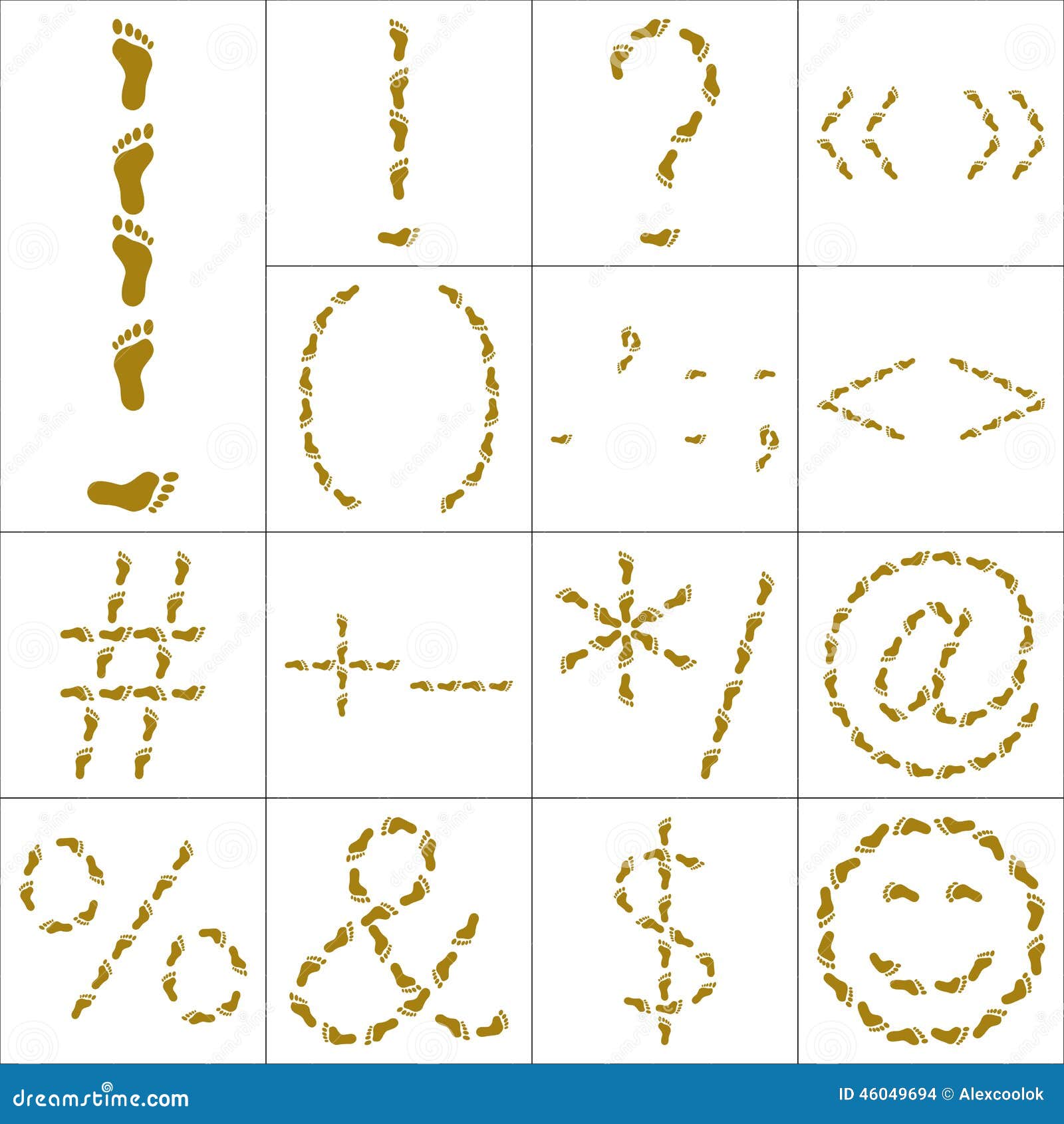 Footprints, signs stock illustration. Illustration of mark - 46049694