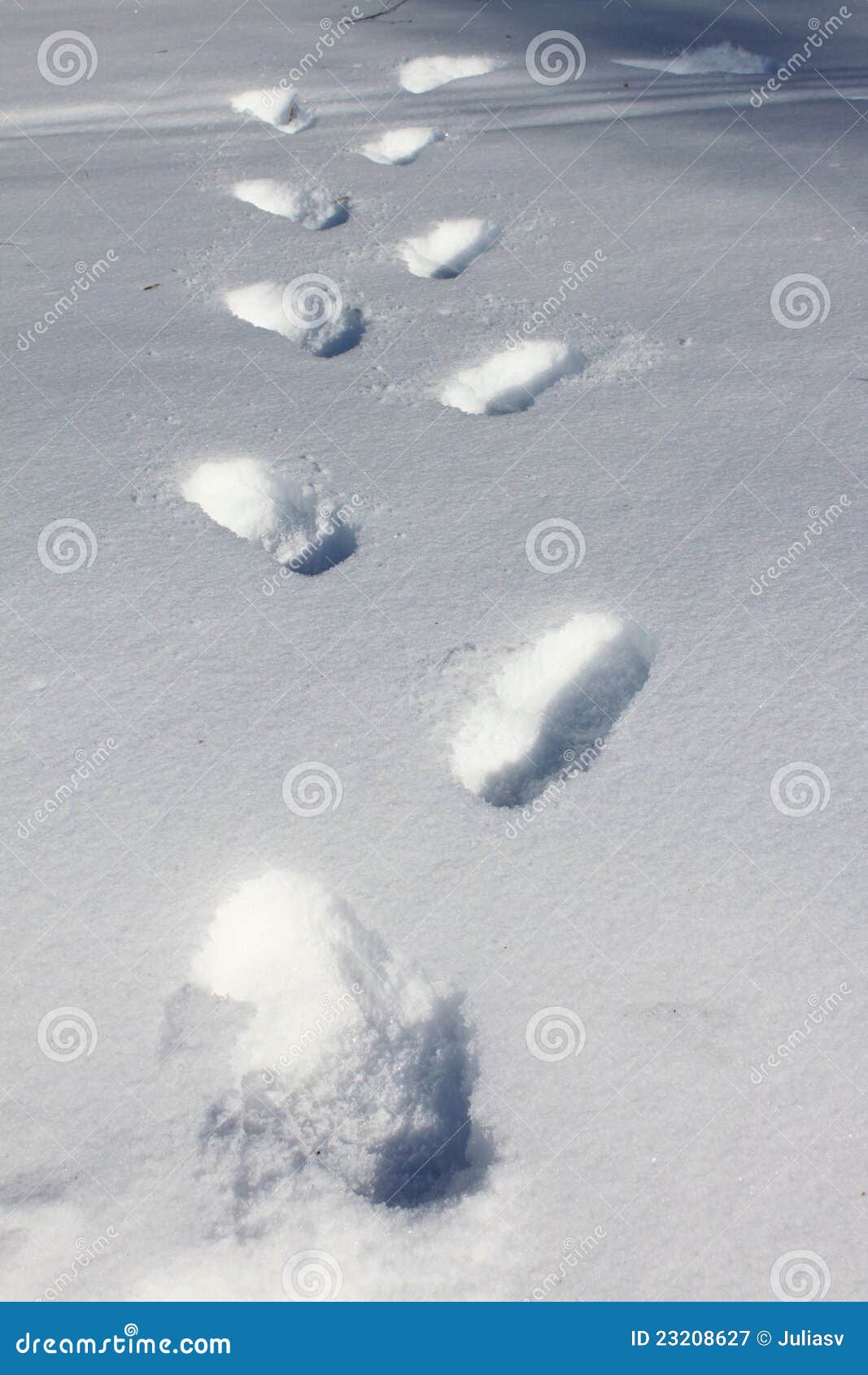 Footprints in the snow stock image. Image of drawing - 23208627