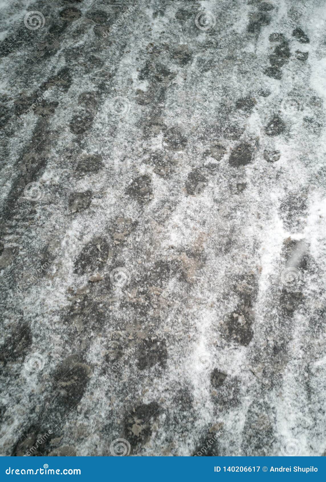 Footprints in the Snow As an Abstract Background Stock Image - Image of ...