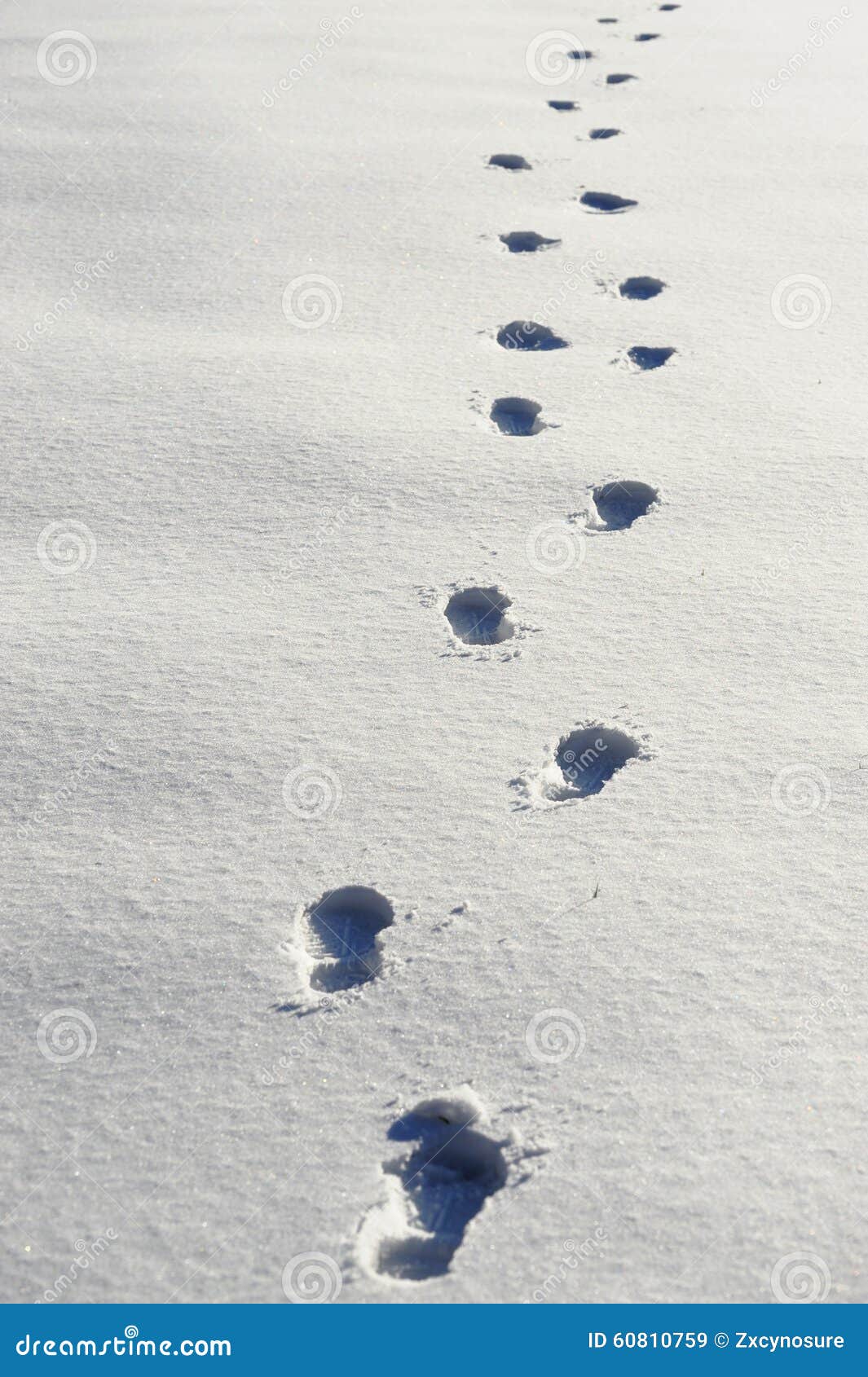 Footprints on snow stock image. Image of white, walk - 60810759