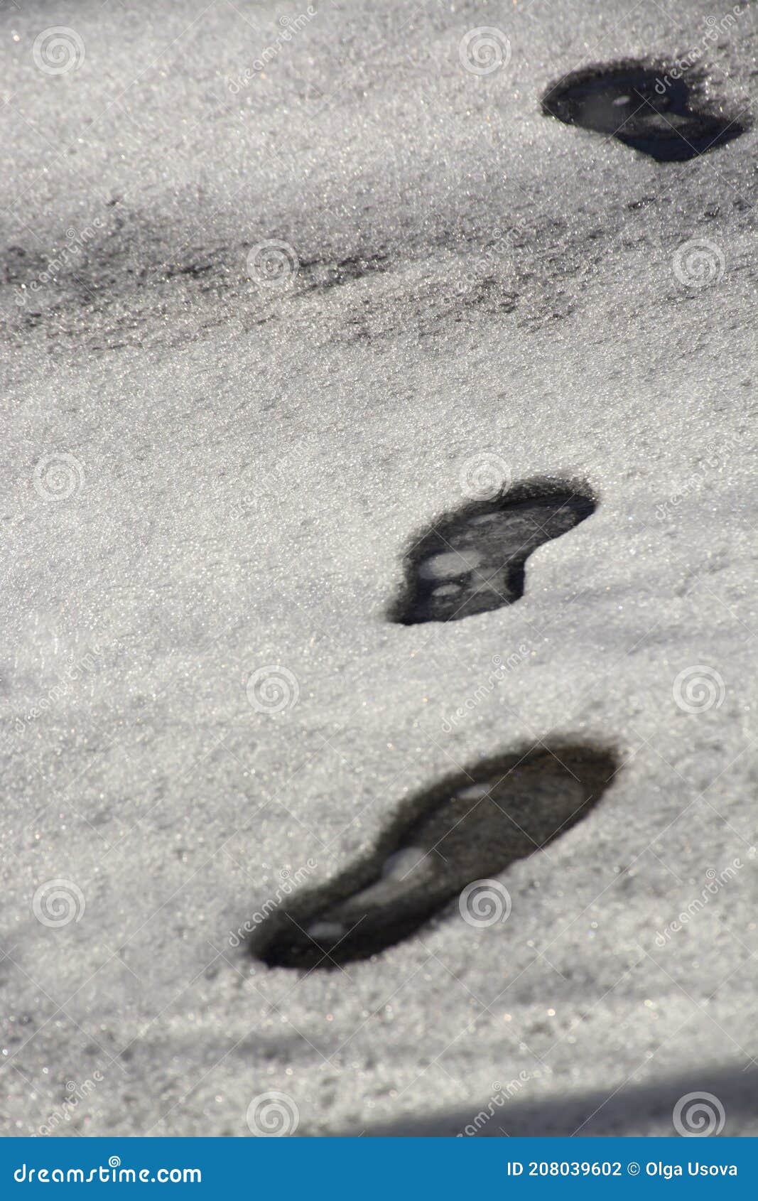 Footprints in Snow. Snow Texture with Shoeprints. Stock Photo - Image ...