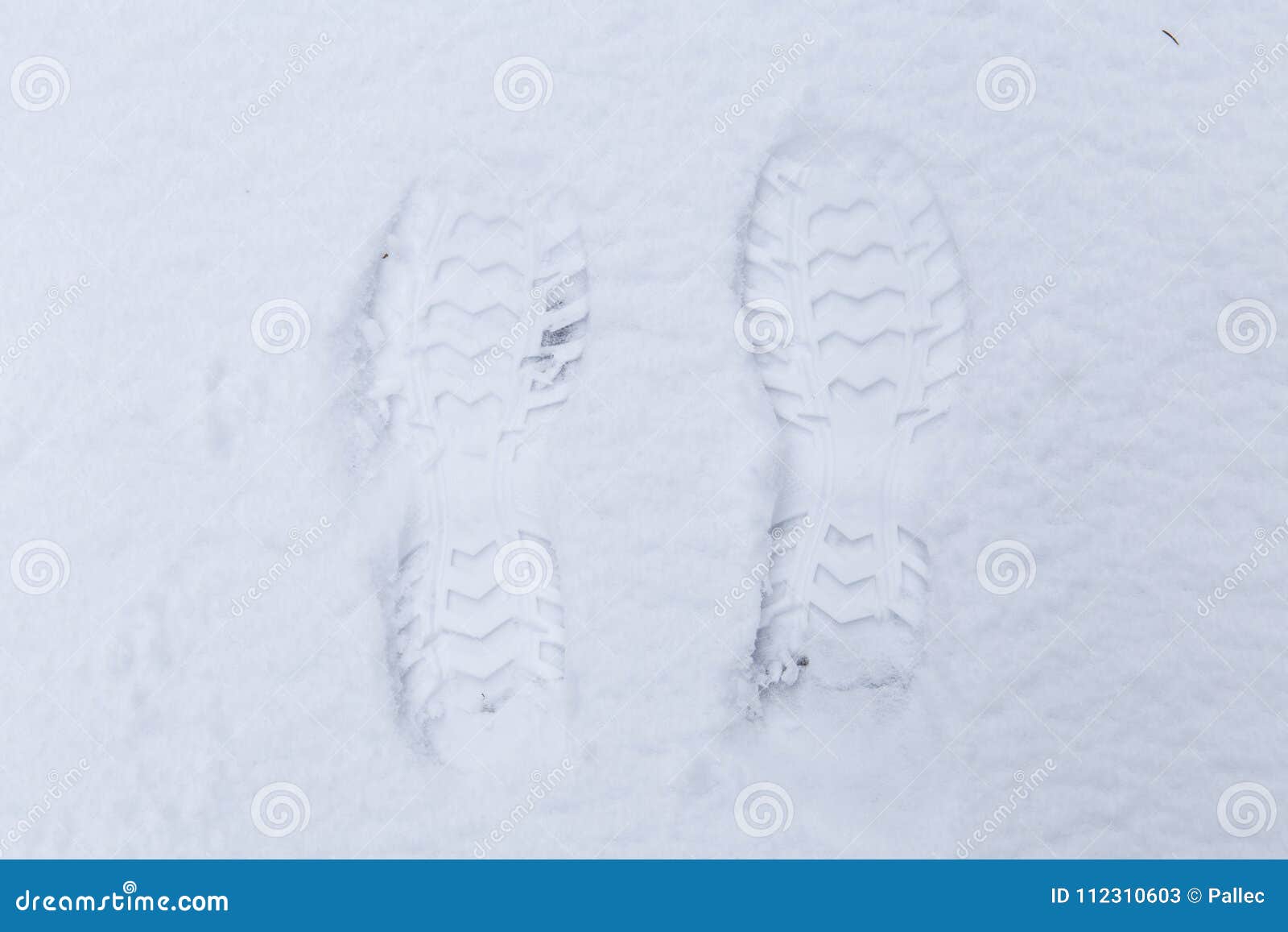 Footprints in the Snow of Walking Boot Stock Image - Image of pattern ...