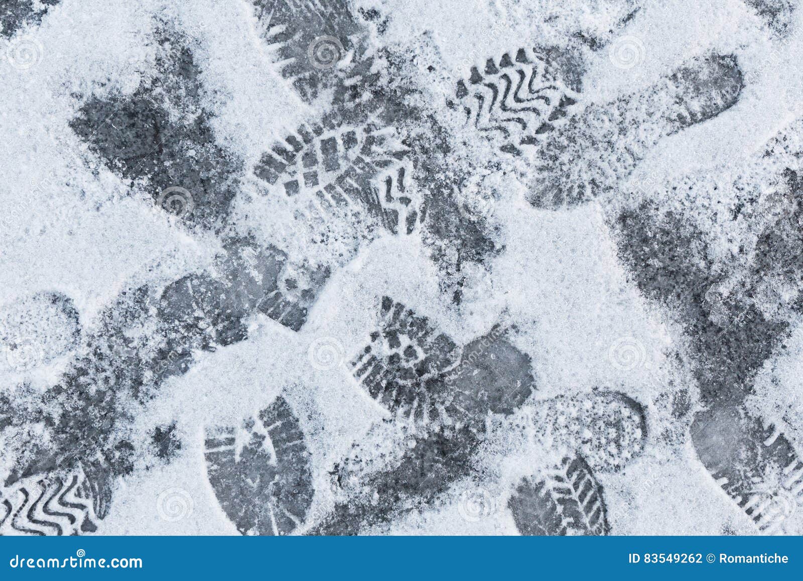 Footprints on snow stock photo. Image of footstep, trace - 83549262