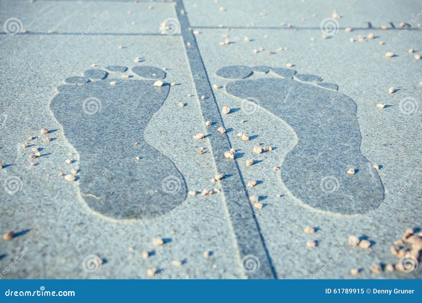 Footprints on stone stock image. Image of toes, footprint - 61789915