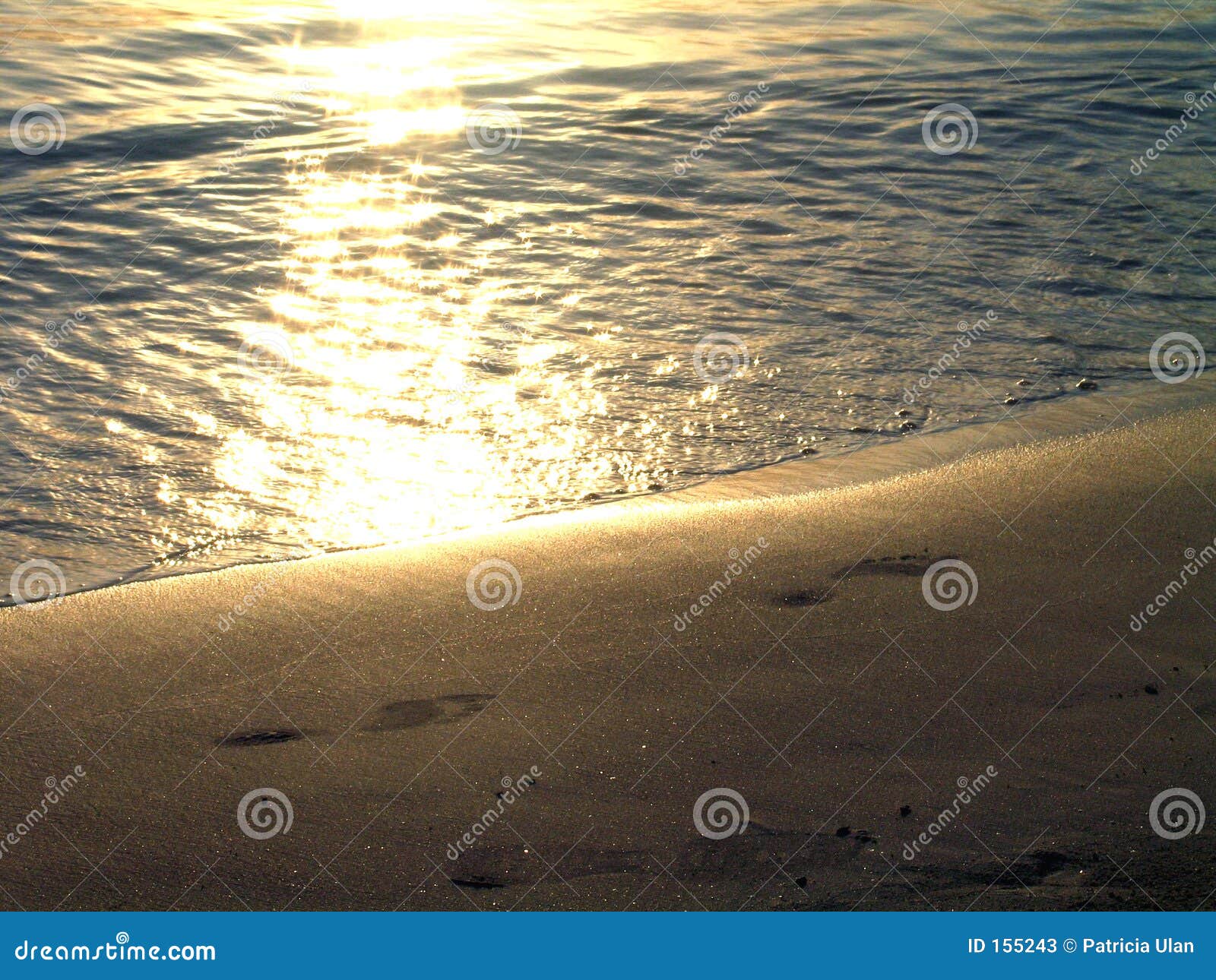 Footprints at sunset stock image. Image of peaceful, calm - 155243