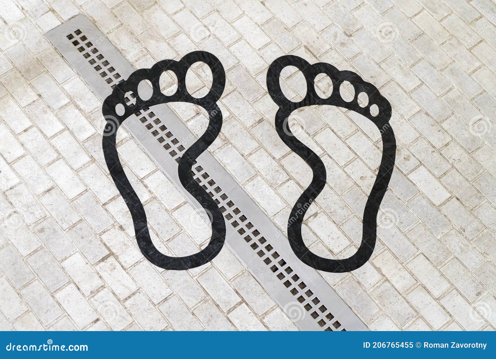 Footprints on the Tile in the Shower Stock Image - Image of signs ...