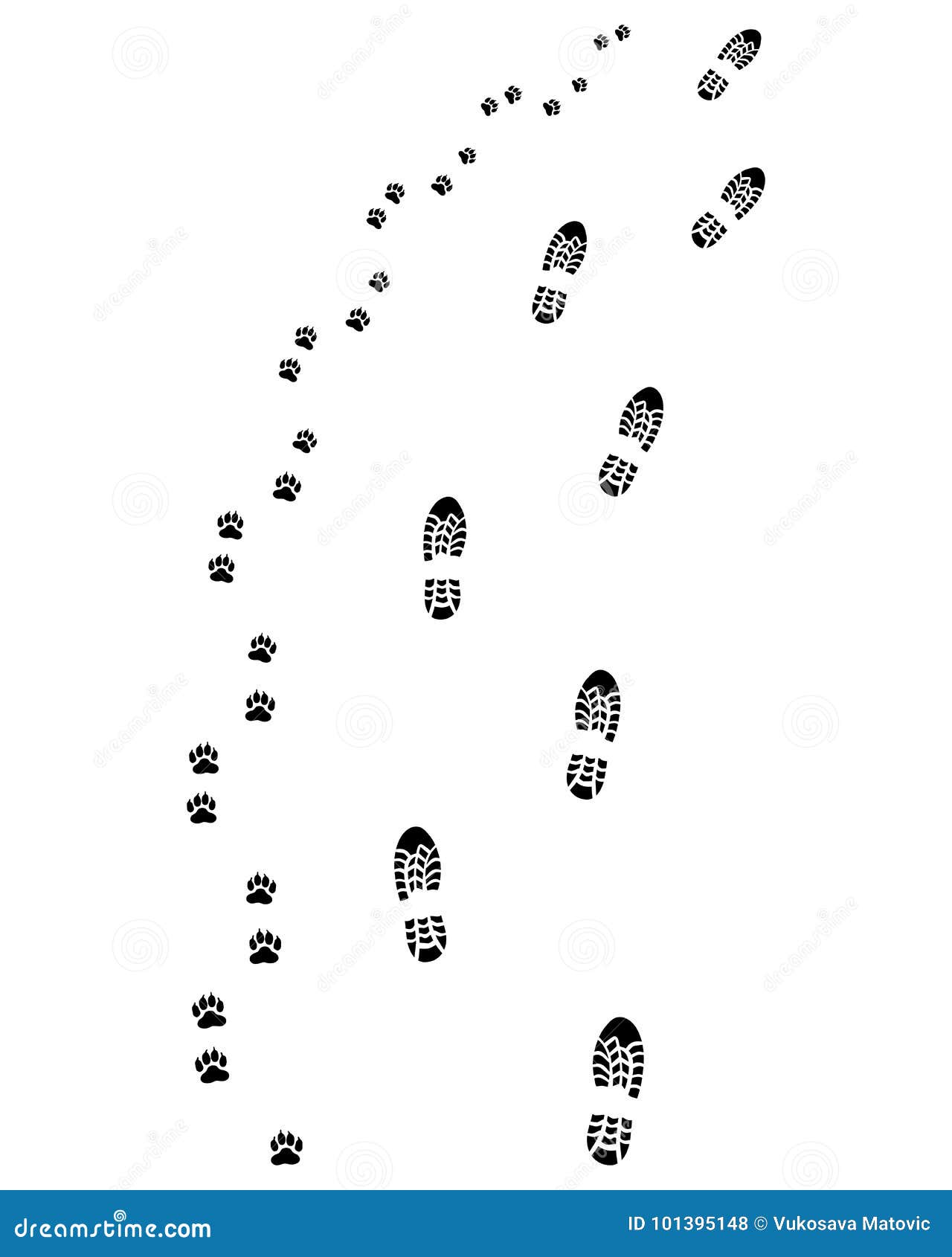 Footprints, turn right stock illustration. Illustration of right ...