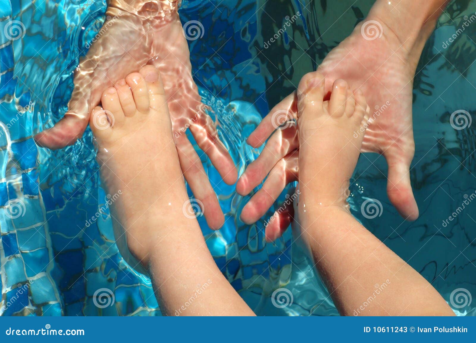 Foots of the Child in Palms of Mother Stock Image - Image of nature ...