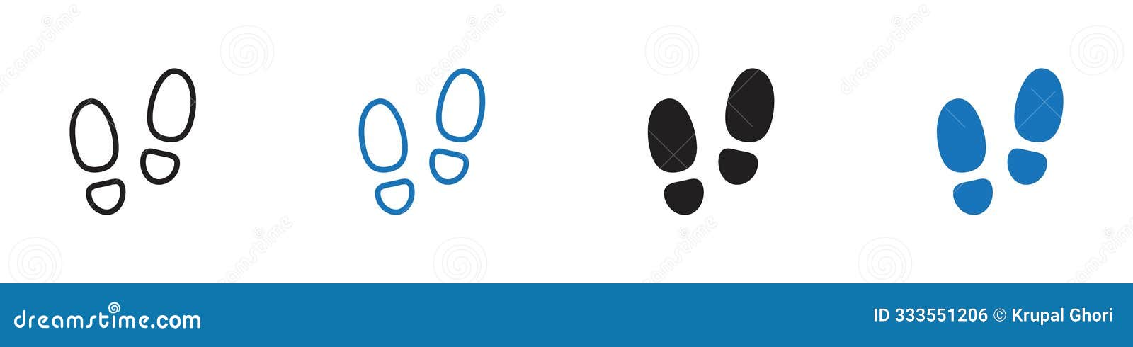 Footstep Icon Vector Set Outline Stock Illustration - Illustration of ...
