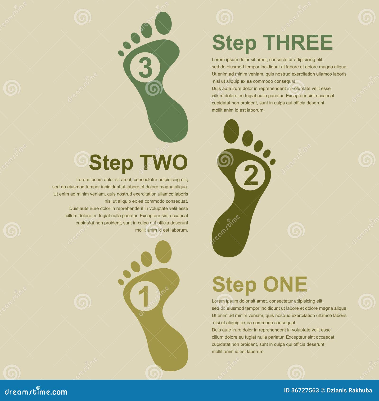 Footstep Infographic Cartoon Vector | CartoonDealer.com #36727563
