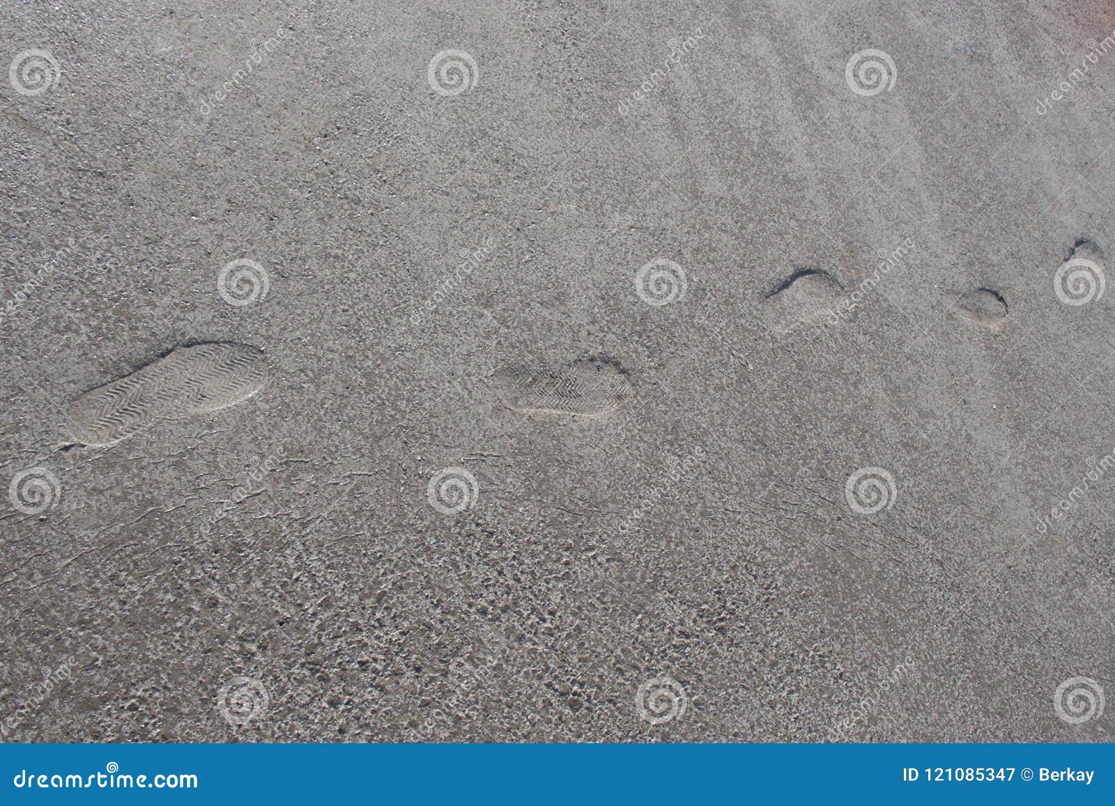 Footstep Pattern in Cement Concrete Stock Image - Image of imprint ...