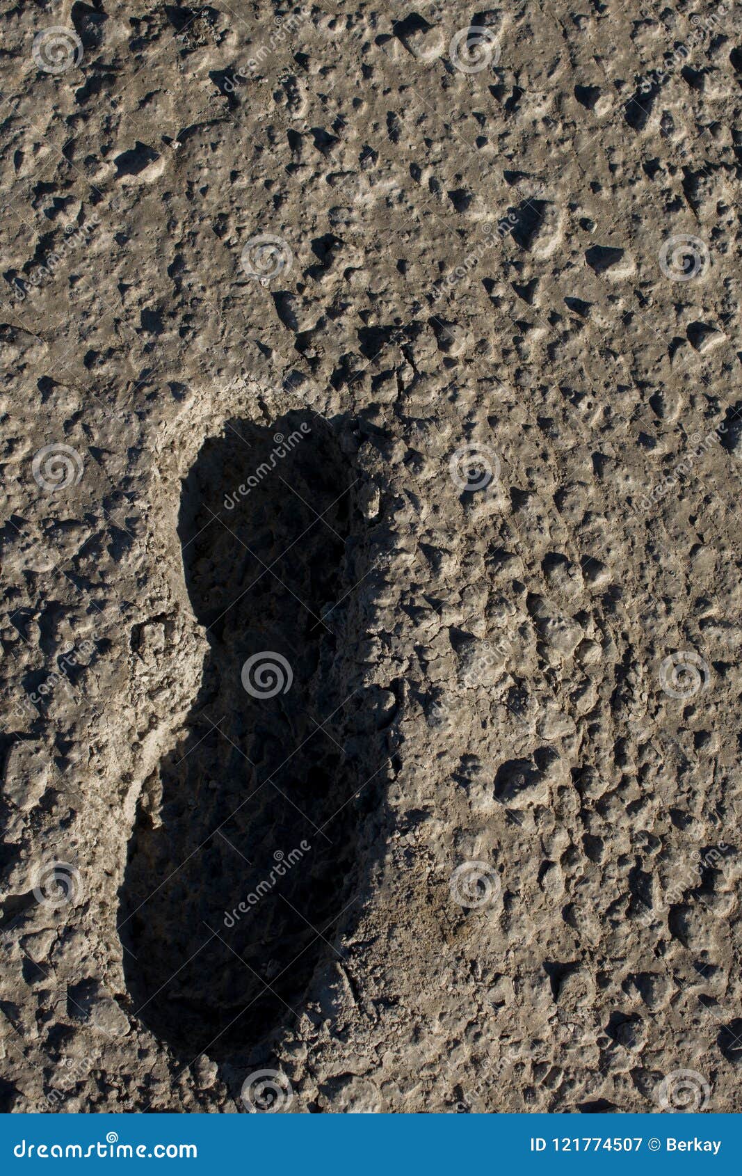Footstep Pattern in Cement Concrete Stock Image - Image of mark ...