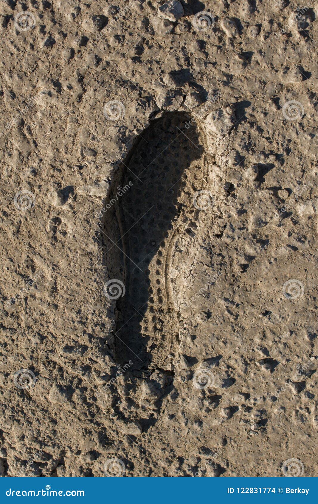 Footstep Pattern in Cement Concrete Stock Photo - Image of imprint ...
