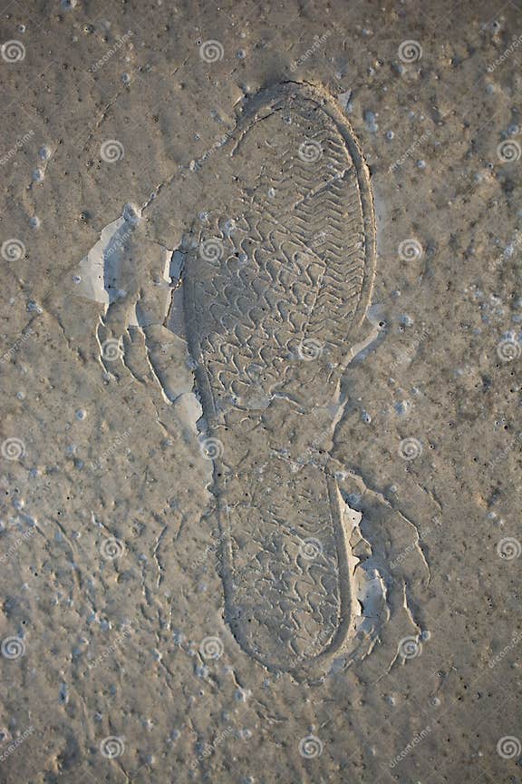 Footstep Pattern on a Concrete Background Stock Image - Image of ...