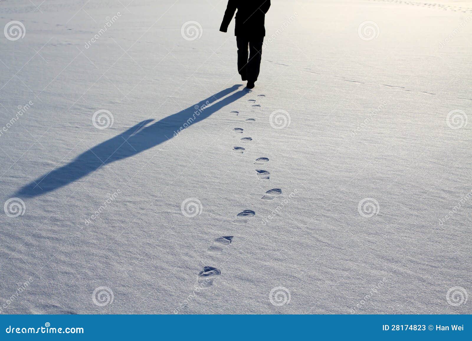 Footsteps stock image. Image of sunshine, snow, footprint - 28174823