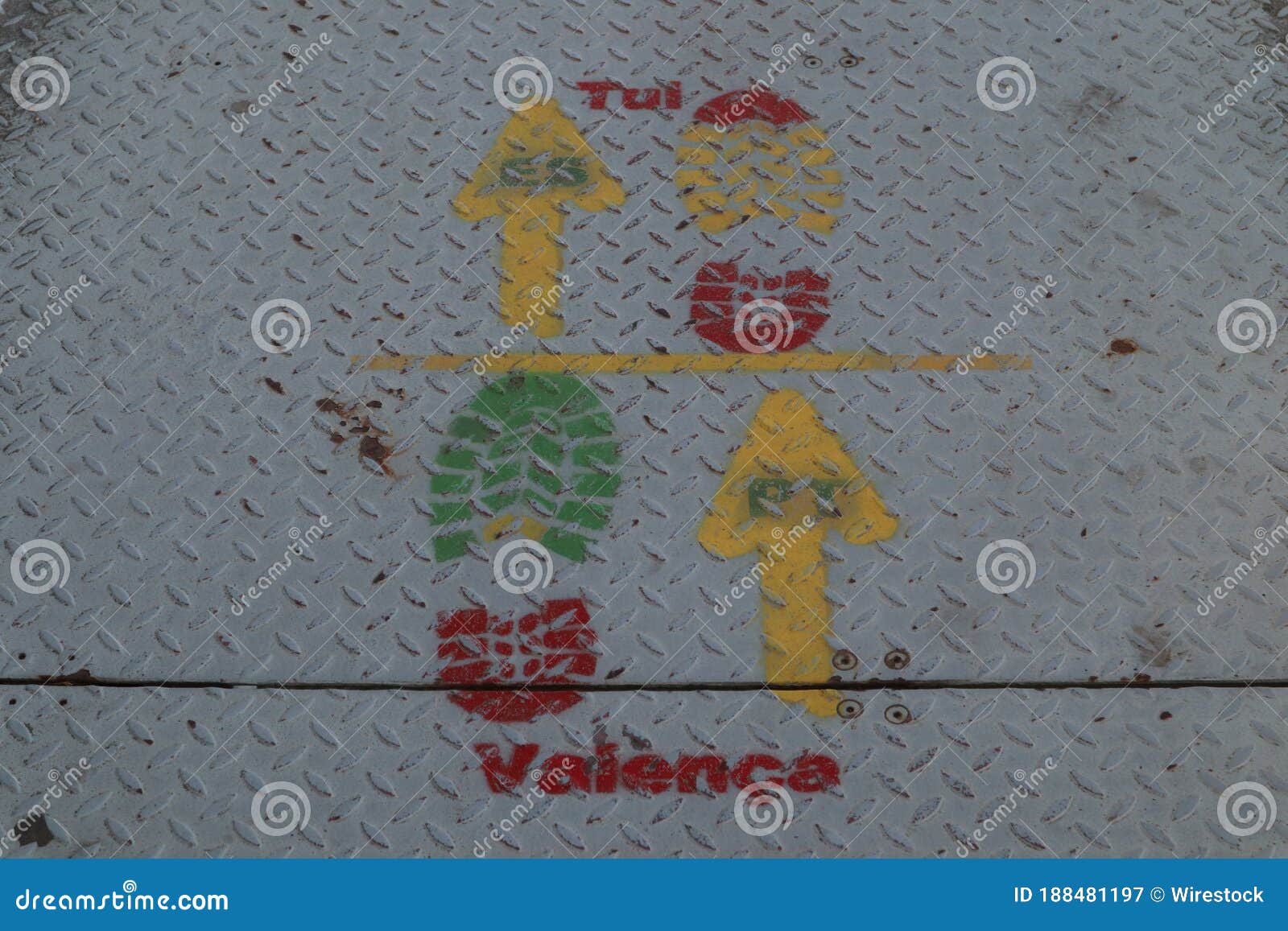 Of Footsteps and Arrows Printed on the Ground Editorial Photography ...