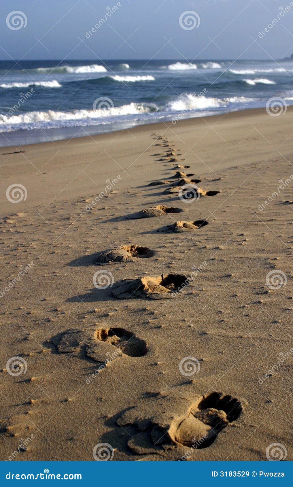 Footsteps on the Beach stock image. Image of footprint - 3183529