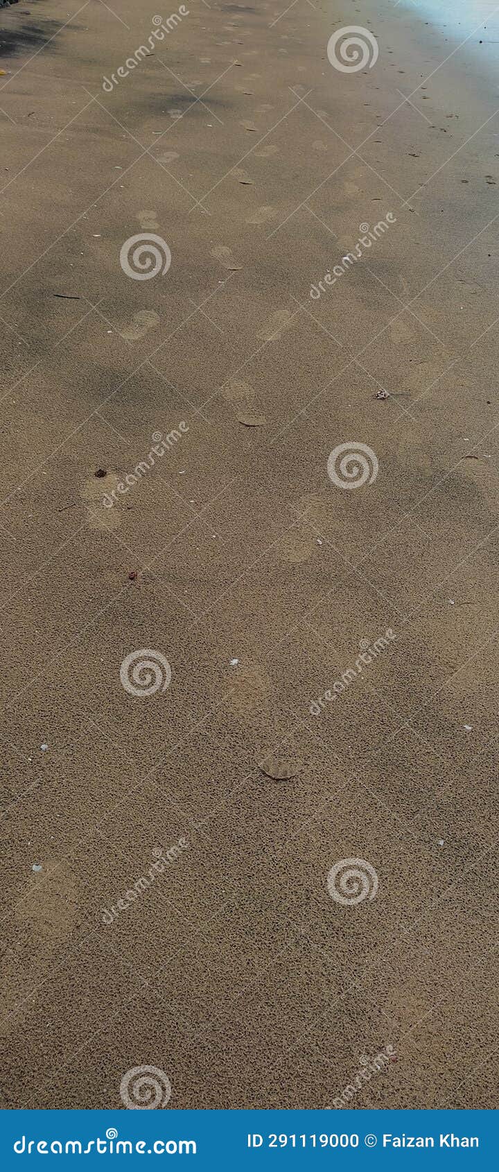 Footsteps on beach sand stock photo. Image of wall, floor - 291119000