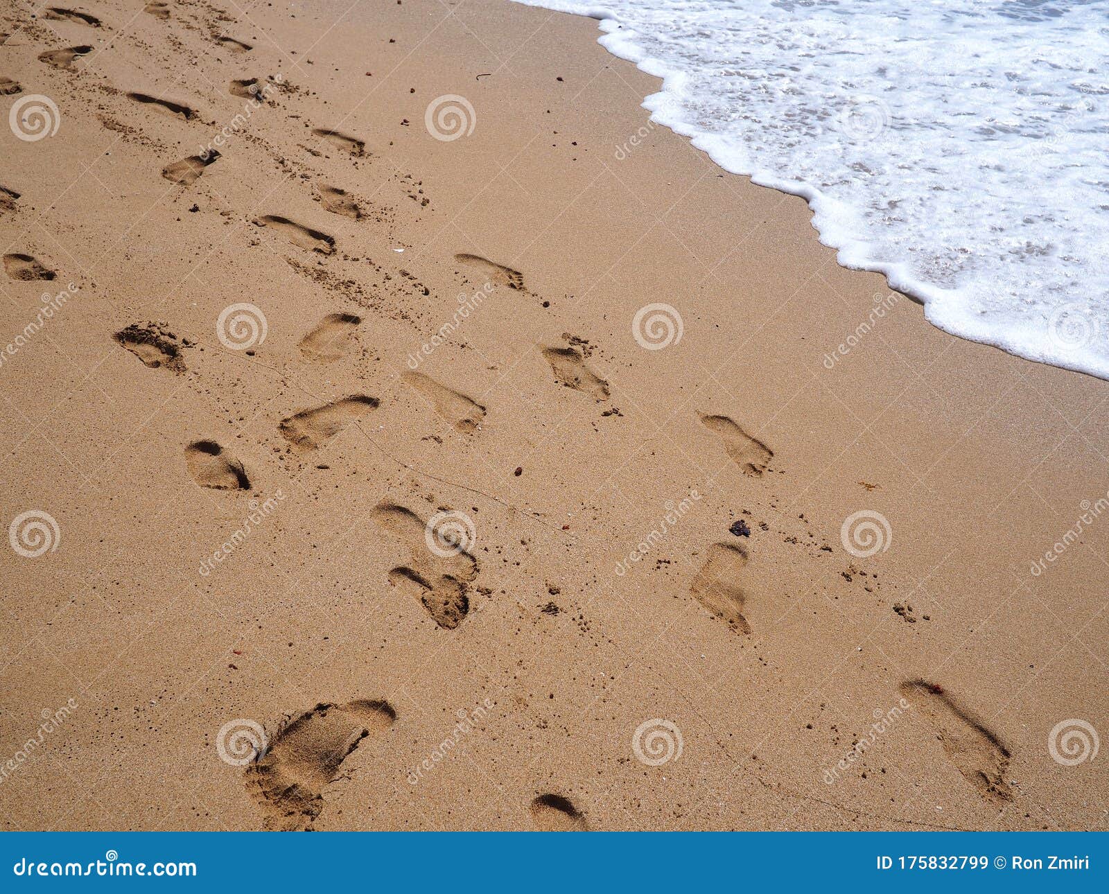Footsteps Footprints on the Beach Sand Stock Image - Image of freedom ...