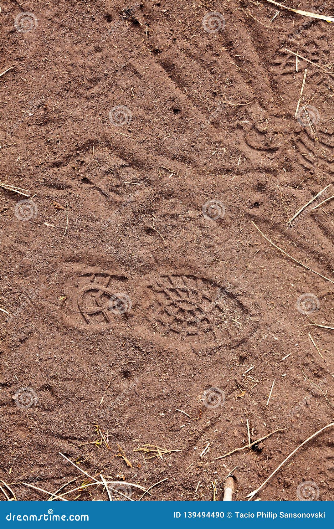 Footsteps on Ground - Pattern People Marks Stock Photo - Image of ...