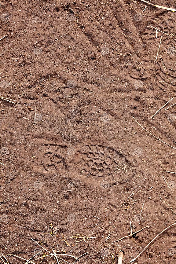 Footsteps on Ground - Pattern People Marks Stock Photo - Image of ...