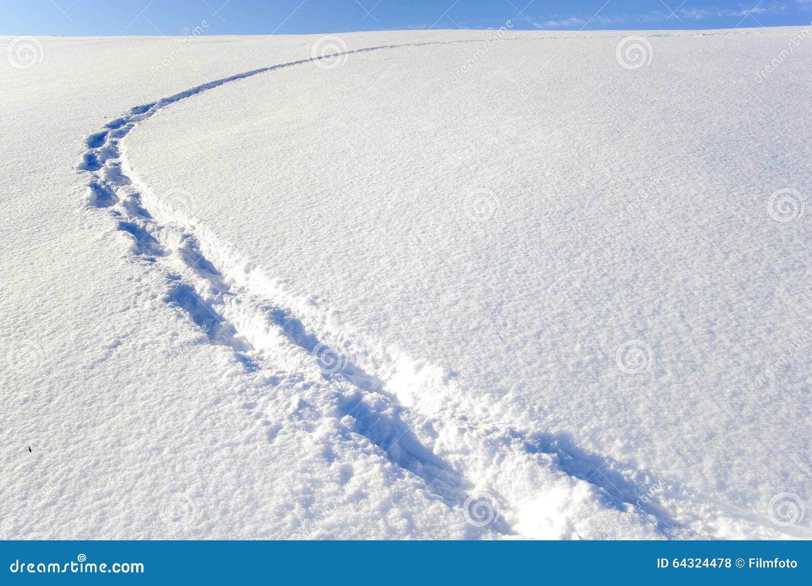 Footsteps in new snow stock photo. Image of season, footpath - 64324478