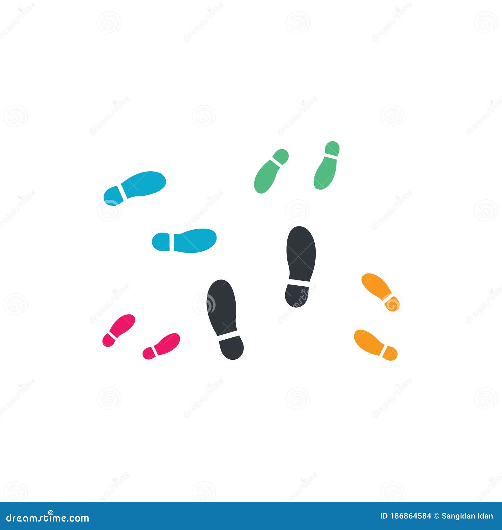 Pawprint Footsteps Silhouette Sign Clipart Cartoon Vector ...