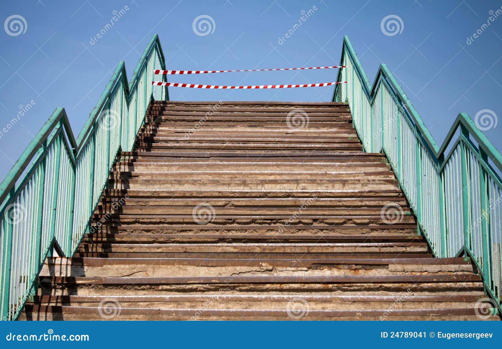 Footsteps and Prohibiting Red and White Tapes Stock Image - Image of ...