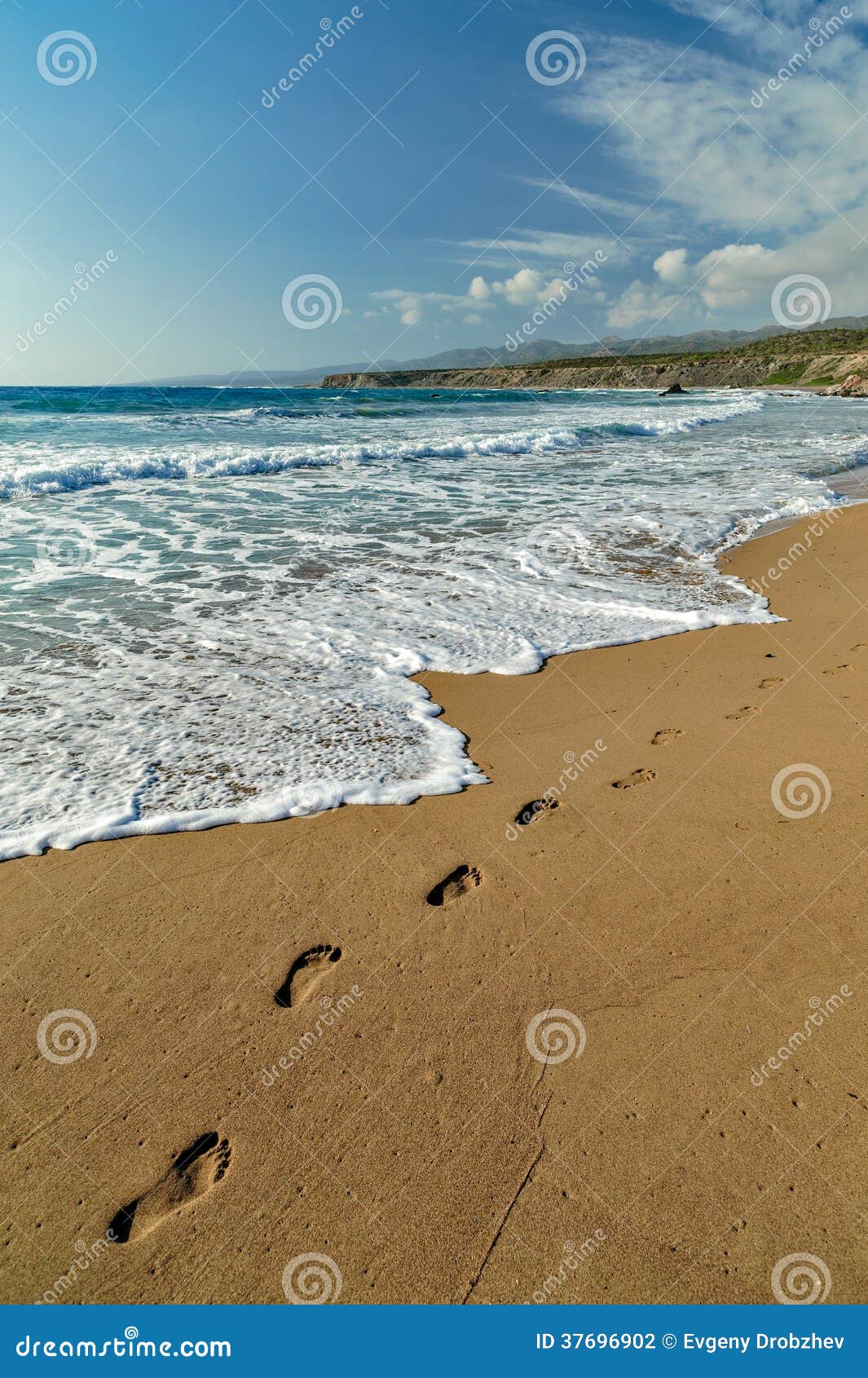 Footsteps on the sand stock photo. Image of natural, barefoot - 37696902