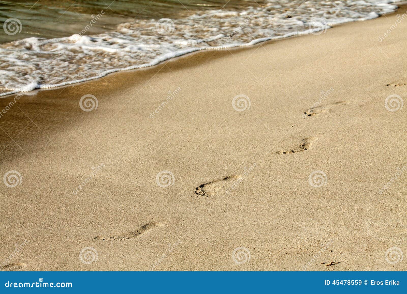 Footsteps in the sand stock image. Image of path, romantic - 45478559