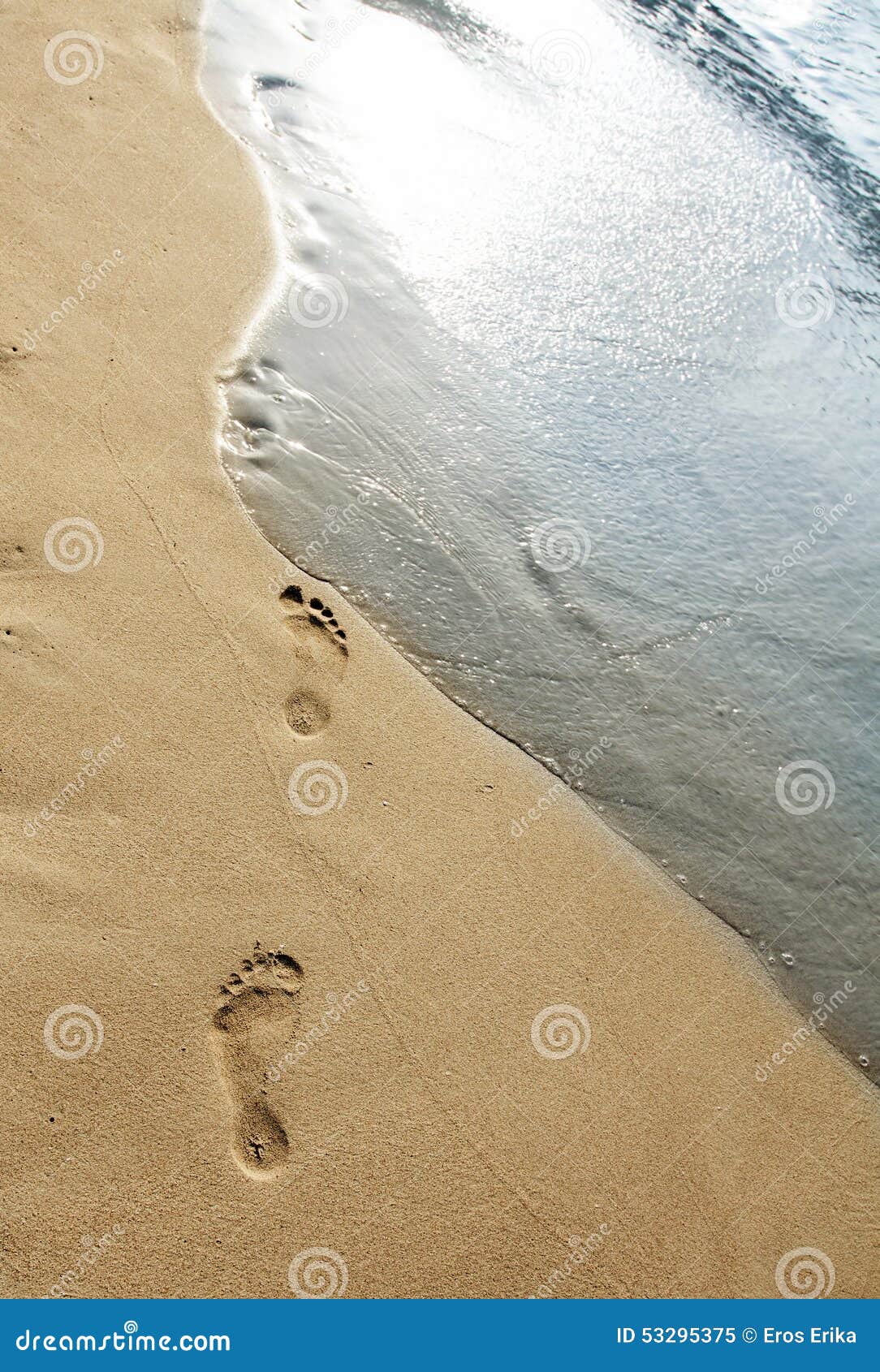 Footsteps in the sand stock image. Image of island, nature - 53295375