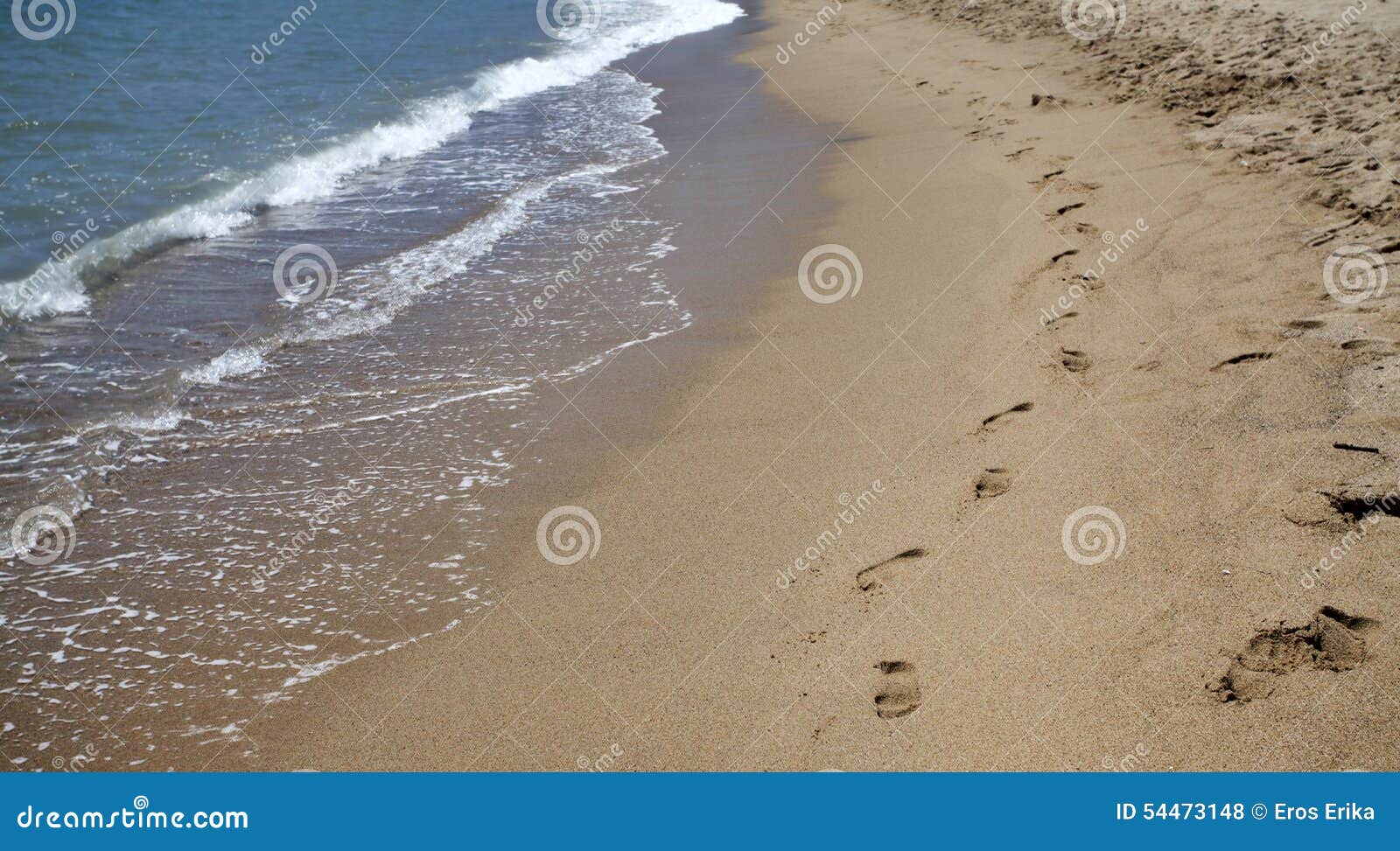 Footsteps in the Sand - Retro Photo Stock Photo - Image of ocean ...