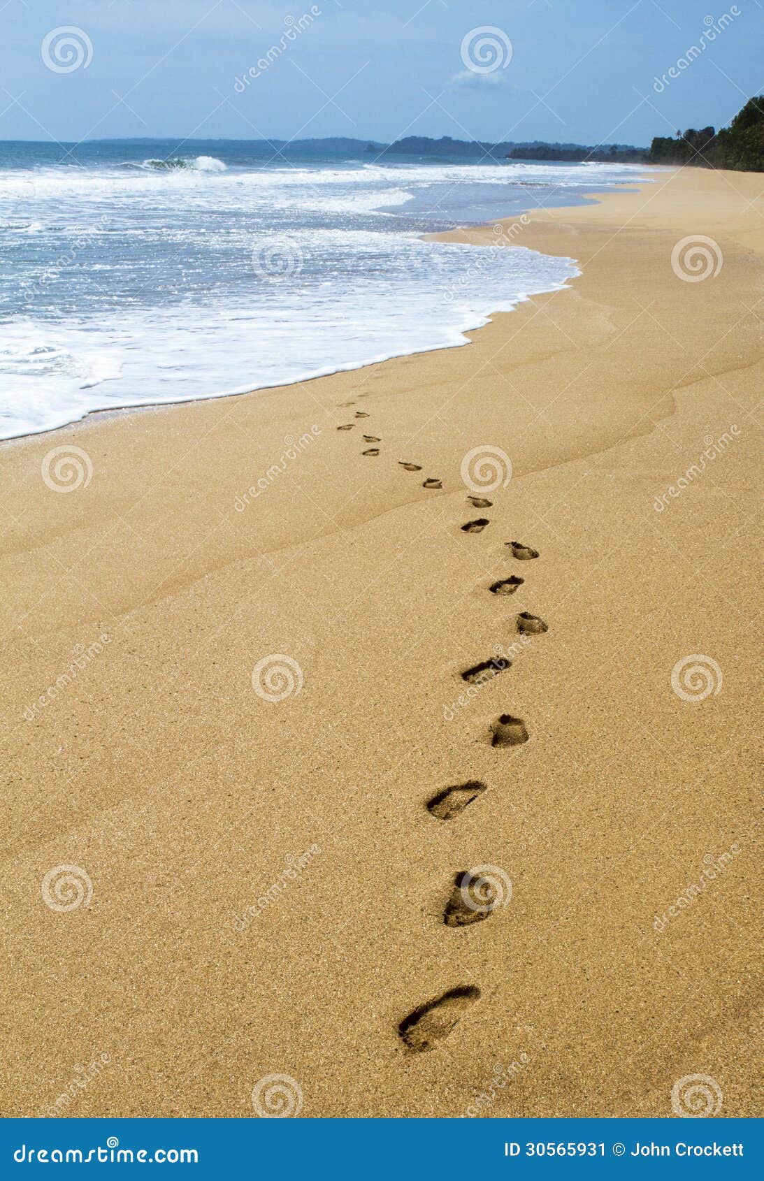 Footsteps in Sand with Water Stock Image - Image of surf, barefoot ...